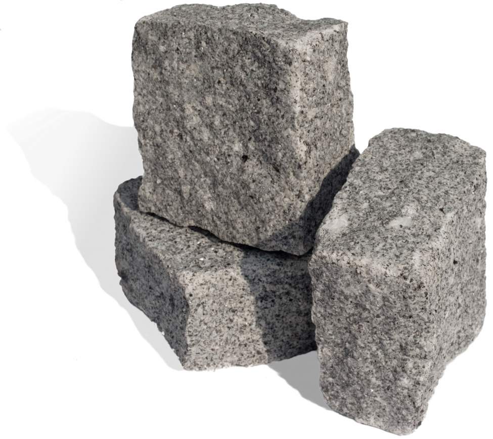 Grey granite setts in natural cropped finish per m2 | StoneYard