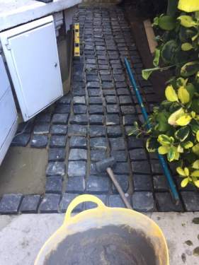 Black basalt setts in natural cropped finish | StoneYard